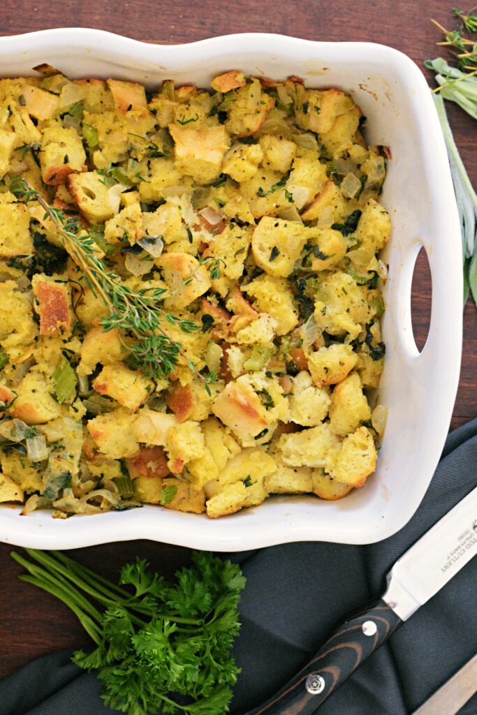 Traditional Homemade Stuffing with sage - elkeliving.com