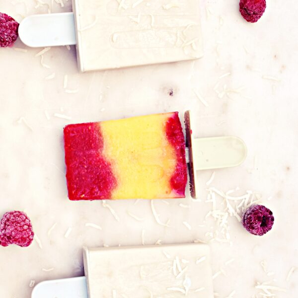 Healthy Popsicles 2 Ways- Coconut & Raspberry Pineapple- elkeliving.com