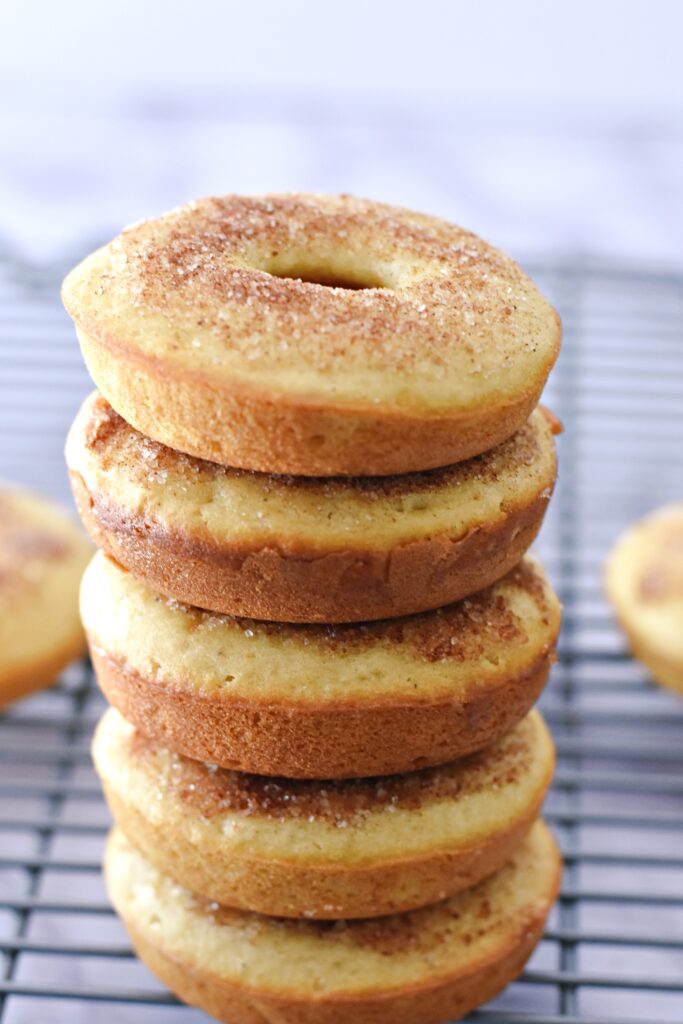 Cinnamon Sugar Baked Donuts - Vegan - elkeliving.com